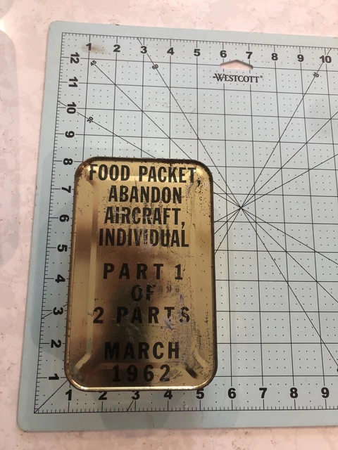 ORIGINAL EARLY VIETNAM Era Food Packet, Abandon Aircraft, Individual ...