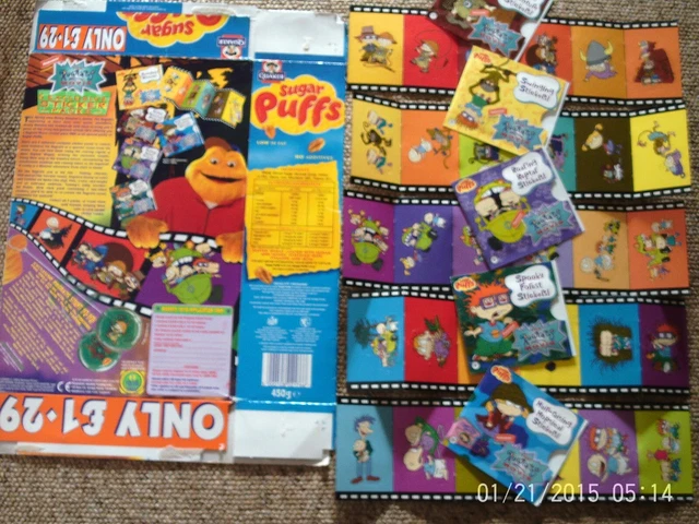 SUGAR PUFFS CEREAL packet and cereal cards. Rugrats Movie. £12.49 ...
