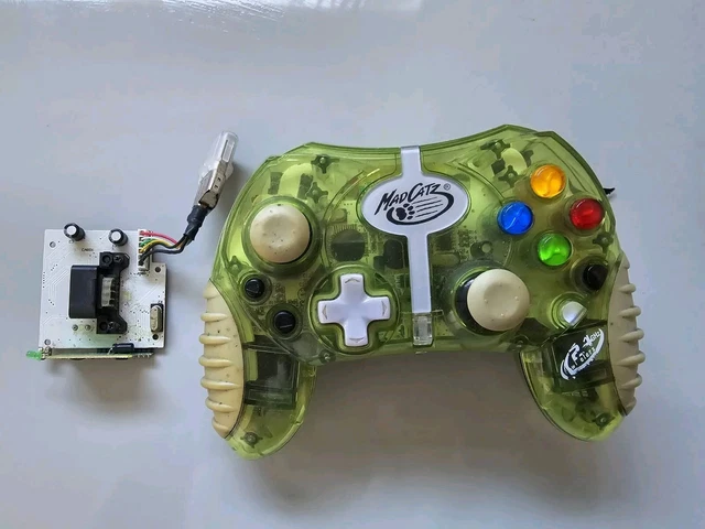 ORIGINAL XBOX WIRELESS controller Transparent Green MadCatz With Dongle ...