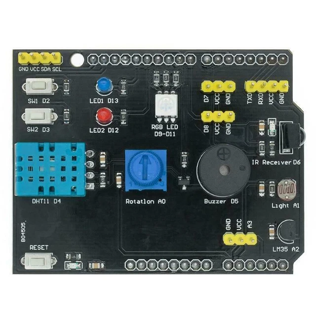 MULTIFUNCTION EXPANSION BOARD DHT11 LM35 For Arduino UNO 9 in 1 Sensor ...