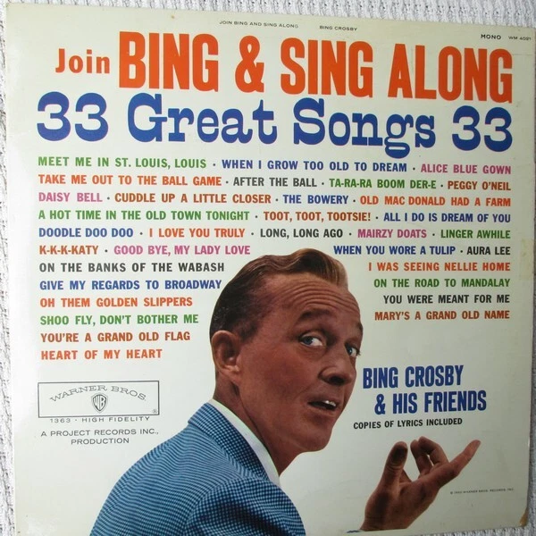 BING CROSBY - Join Bing & Sing Along (LP, Album) EUR 23,84 - PicClick IT