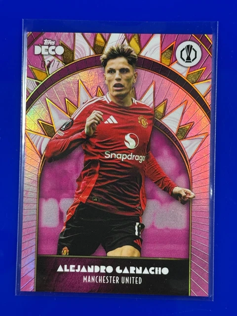 ALEJANDRO GARNACHO MANCHESTER United 03/75 Pink 2024/25 Topps Deco UCC ...