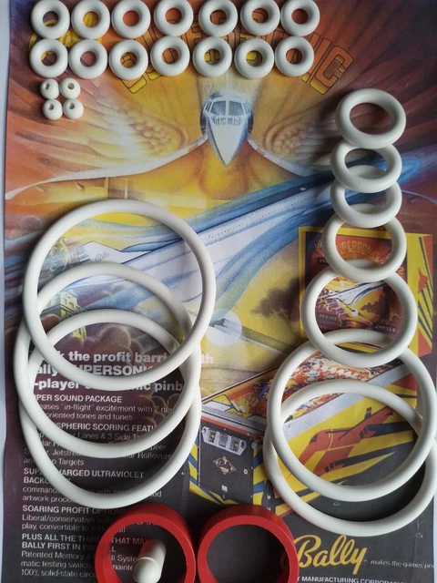 PINBALL-SUPERSONIC-BALLY-ELASTIC KIT-PINBALL RUBBER Kit £19.54 ...