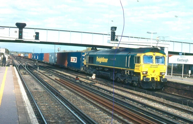 ORIGINAL DIESEL RAILWAY Train Colour Slide Freightliner Class 66 ...