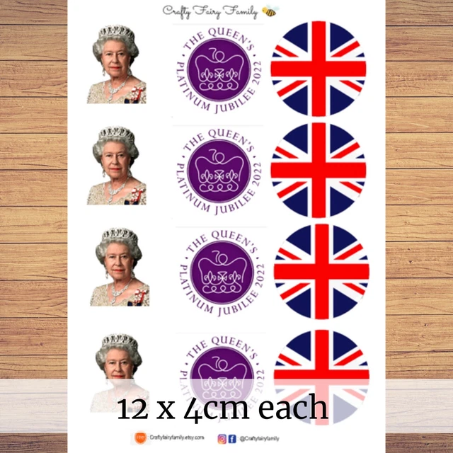 QUEEN ELIZABETH II 2022 Round Stickers Official Logo Street Labels £2. ...
