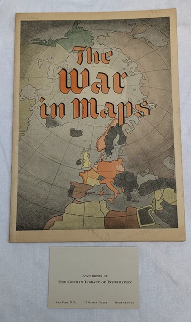 THE WAR IN MAPS 1939/40: RARE 1941 NAZI PROPAGANDA GERMAN LIBRARY of ...