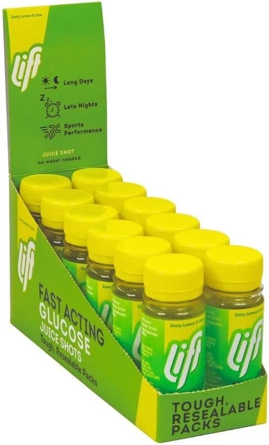LIFT FAST-ACTING GLUCOSE Instant Energy Drink Juice Shots Diabetic ,12 ...
