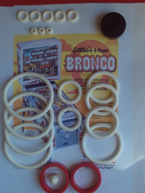 FLIPPERGOTTLIEB-BRONCO- KIT ELASTIQUES-RUBBER-DOIGT DE FLIPPER ROUGE ...