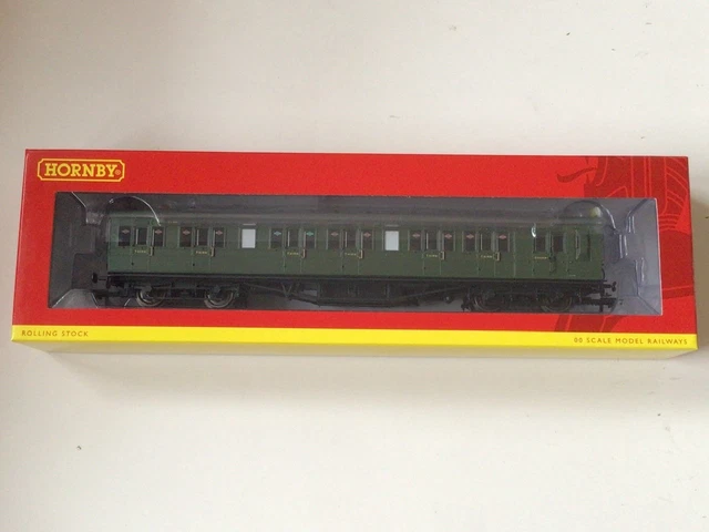 HORNBY OO GAUGE R4718A Ex-LSWR Non-Corridor Brake 3rd Coach in SR Olive ...