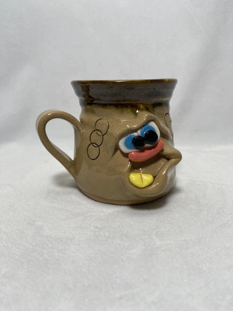 PRETTY UGLY POTTERY Coffee Mug Cup Face Handmade in Wales Glazed ...