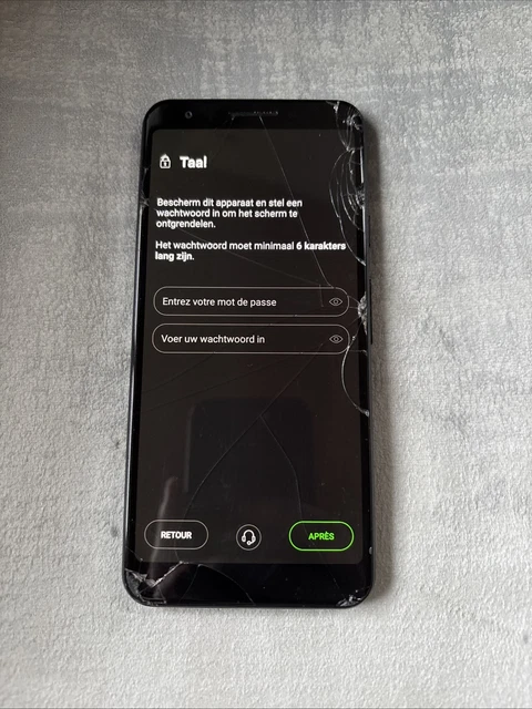 GOOGLE PIXEL 3A, Bloqué Comme Sur Photos, Écran Fissuré Mais ...
