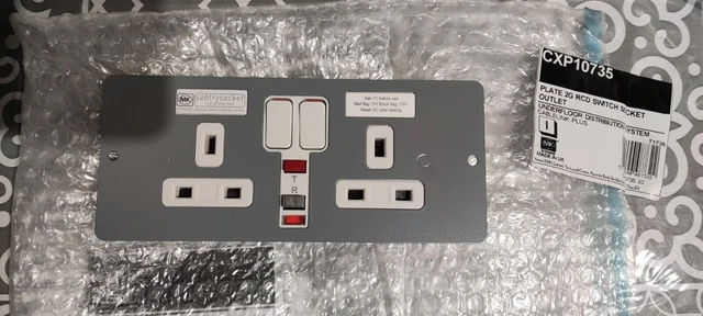 MK CXP10735 2G Plate Rcd Switch Socket Outlet Floor Box Uf Distribution ...
