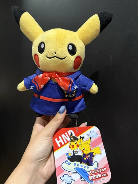 OFFICIAL HANEDA AIRPORT Pikachu Plush Flight Attendant Cabrin Crew ...
