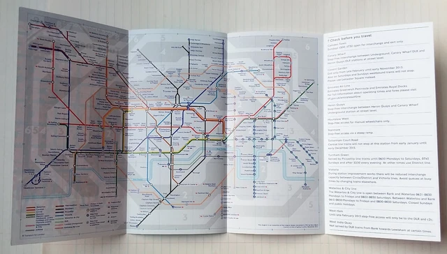 LONDON UNDERGROUND TUBE MAP Dec 2014 TFL Transport for London Railway ...