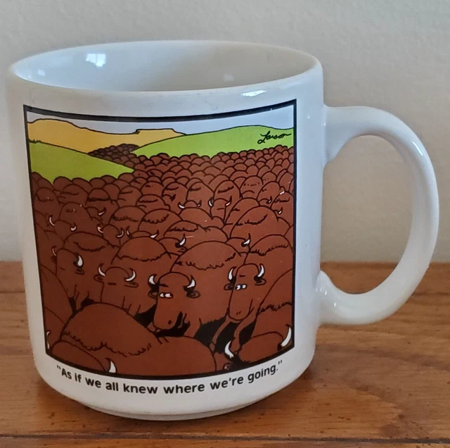 GARY LARSON THE Far Side Buffalo Mug As If We All Knew Where We're ...