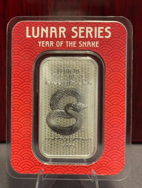 1 OZ SILVER Bar - 2025 APMEX Year of the Snake (TEP, Series 2) £38.64 ...