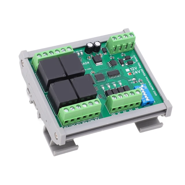 RS485 RELAY MODULE 4 Channel RTU PCB Board With Housing Components ...