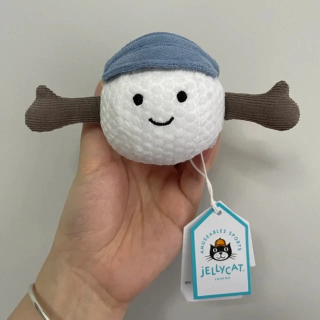 JELLYCAT AMUSEABLES GOLF Ball Bag Charm - Sports Keychain & Soft Plush ...