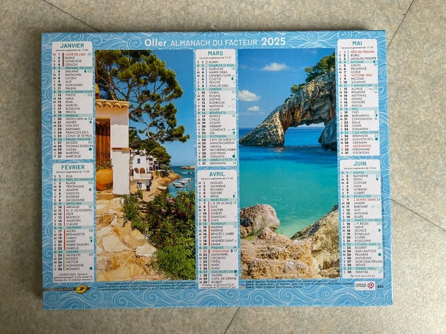 CALENDRIER ALMANACH LA poste 2025 paysage paradisiaque EUR 4,00 ...