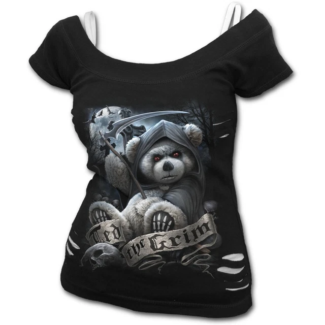 SPIRAL DIRECT TED THE GRIM - TEDDY BEAR 2in1 Ripped/Goth/Cute Reaper ...