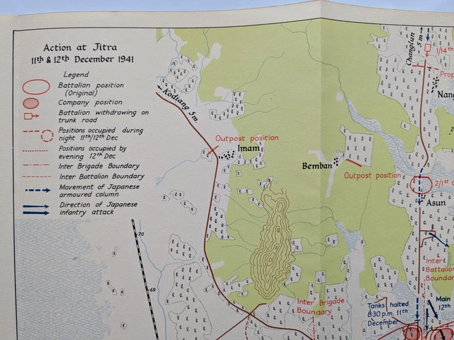 BATTLE OF JITRA Malaysia map World War 2 1941 1957 £12.00 - PicClick UK