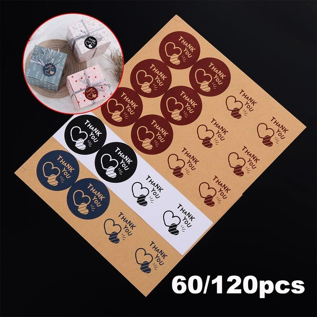 ROUND HANDMADE STICKER Gift Boxes Seal Label Festival Decoration Thank ...