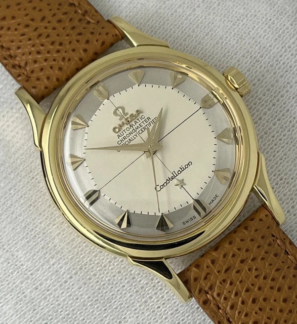 OMEGA CONSTELLATION PIE Pan Arrow Solid 18ct Yellow Gold 35mm Gents ...