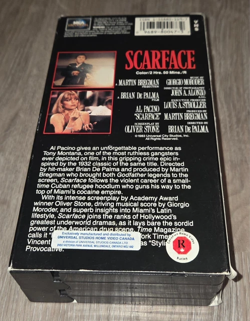 SCARFACE VHS (1983) MCA Universal Home Video 1990 Release (2 Tape Set ...