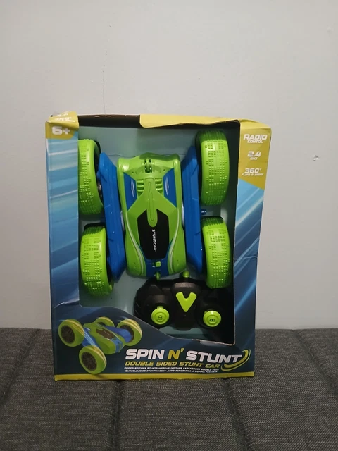NEW SPIN N’ Stunt Remote control Double Sided Stunt Car 360 Flips Spins ...