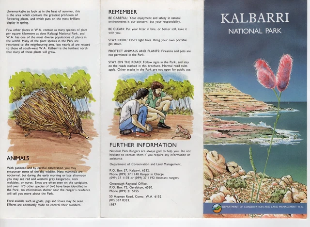 GUIDE AND MAP of Kalbarri National Park Western Australia 1980s £3.12 ...