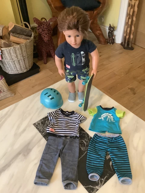 OUR GENERATION BOY Doll Theo ( original outfit)with Skateboard & extras ...