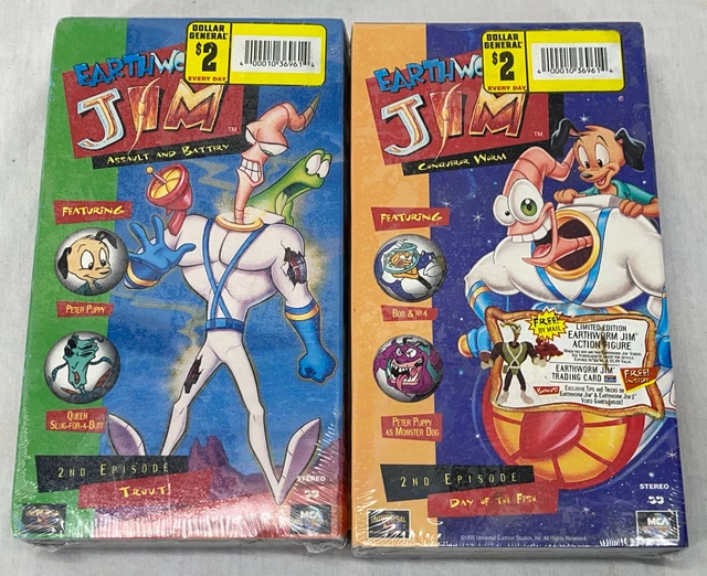 LOTTO DI 2 RARI nastri VHS Earthworm Jim Vol 2 & 3 - nuovissimi ...