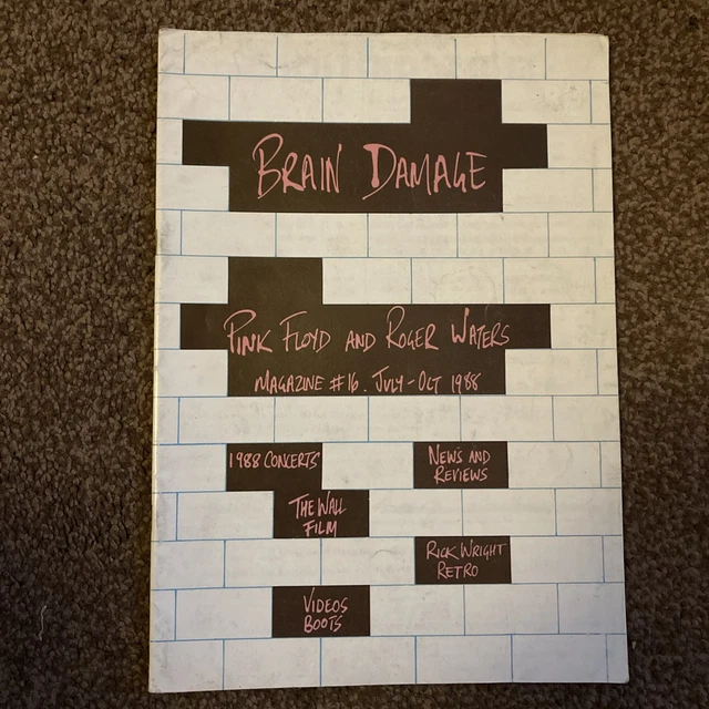 PINK FLOYD - Brain Damage Magazine. Issue No. 16.July - October 1988 £21.52 - PicClick UK