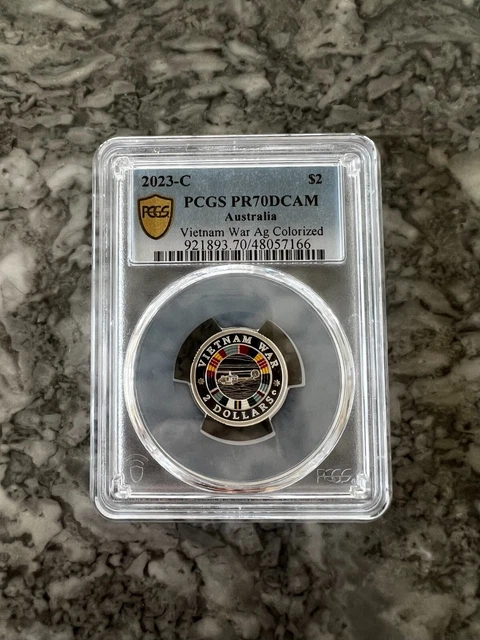 PCGS70DCAM $2 VIETNAM War 50th Anniversary 'C' Mintmark Silver Proof ...