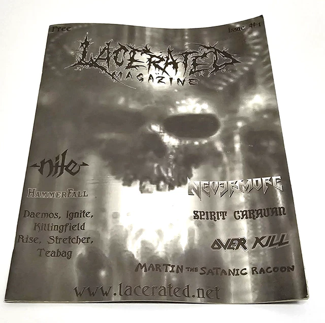 LACERATED MAGAZINE ISSUE #1 November 2000 Nile Over Kill Nevermore £30. ...