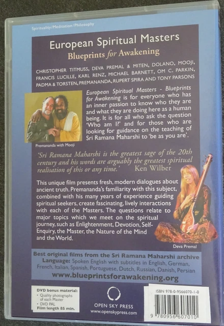 'EUROPEAN SPIRITUAL MASTERS – Blueprints for Awakening' DVD & Booklet ...