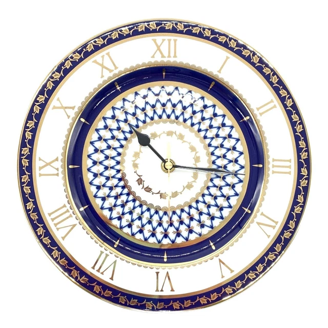 IMPERIAL PORCELAIN WALL Clock decorative Russian Cobalt Lomonosov hard ...