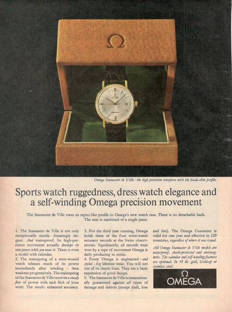 WATCH OMEGA SEAMASTER De Ville Precision Moviment 1 Page Advertising ...