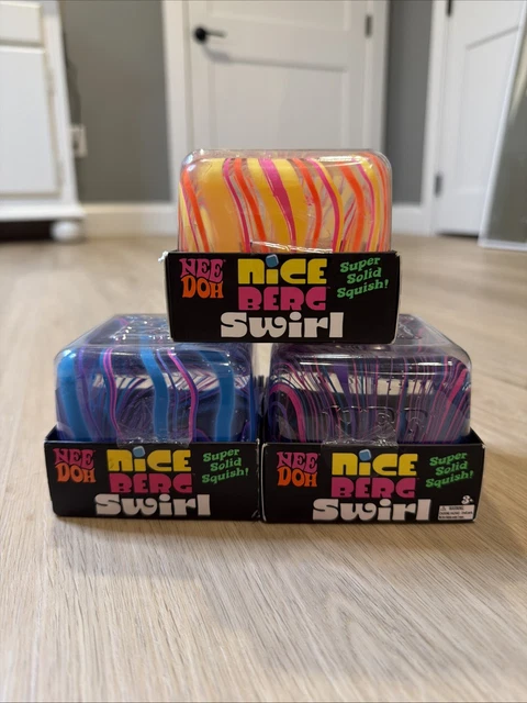 NEEDOH NICE BERG Swirl, XL Giant Nee Doh Squishy Swirl Cube 3 PACK FAST ...