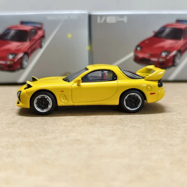 SONIC GEAR 1/64 Scale Mazda RX-7 FD3S A Spec Speed Yellow Diecast car ...