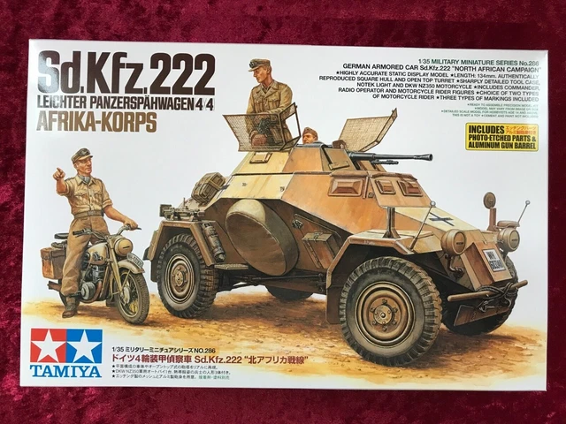 TAMIYA 1/35 GERMAN Armored Car Sd.Kfz.222 North African Campaign Model ...