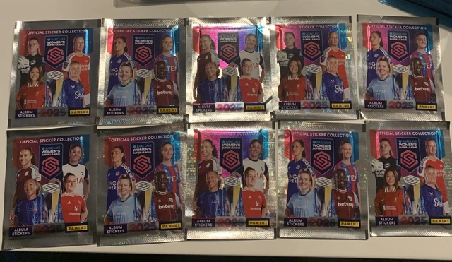 PANINI BARCLAYS WSL 2025 Stickers X 10 Packets Great Price Freepost £7. ...