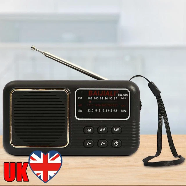 MINI PORTABLE RADIO Full-Wave Band Telescopic Antenna AM/FM Radio World ...
