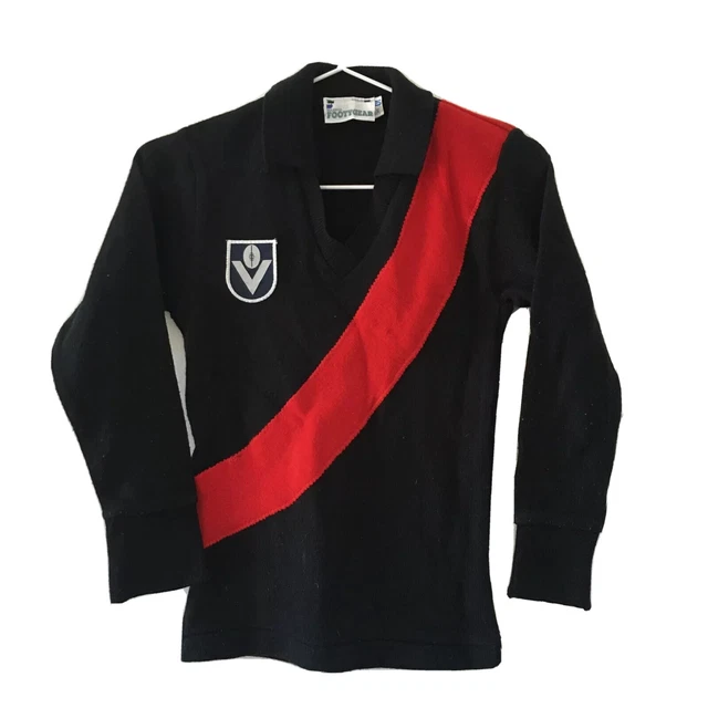 BRANDELLA RARE VINTAGE VFL Football Jumper 80s Footy Essendon Bombers ...
