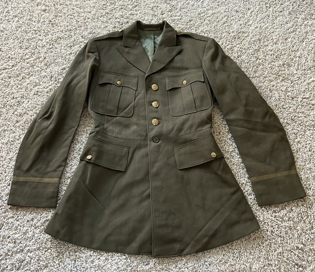 VINTAGE US ARMY Enlisted Uniform WW2 Dress Coat Wool Service Jacket ...