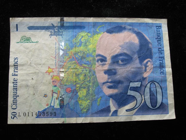 OLD WORLD CURRENCY note FRANCE 50 francs 1993 P157 "Bi plane" (537) $3. ...