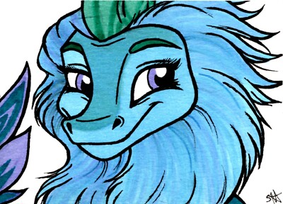 ORIGINAL ACEO 'SISU' Sisudatu Raya Last Dragon Disney Original Sharpie ...