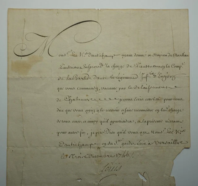 LOUIS XV - Lettre Autographe Signee, 1743 ,Contresignee, Vieux Papier ...