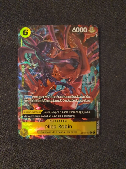 ONE PIECE CARD Rare Holo Game Carte Francaise Nico Robin Op09-107 R Fr ...