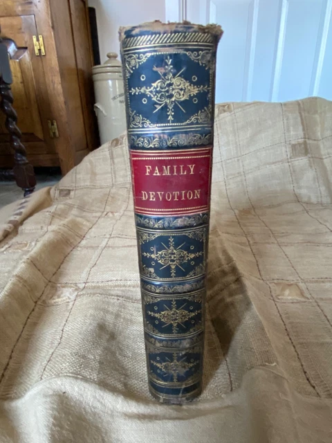 A GUIDE TO Family Devotion Rev Alexander Fletcher Large Antique Book ...